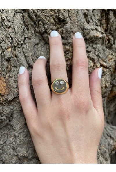 Modd Takı Zirkon Taşlı Smile Yüzük Modd Takı Zirkon Taşlı Smile Yüzük