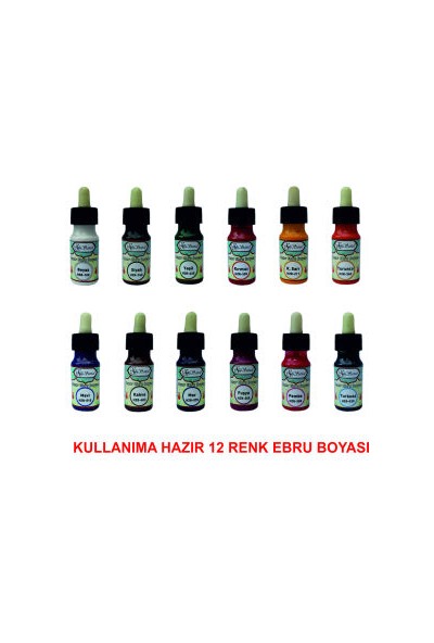 Koza Sanat Kullanıma Hazır 12 Renk Ebru Boyası