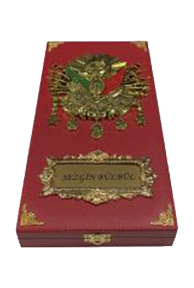 kutuveaksesuar Tesbih Kutusu 5'li Lüx Standlı Kırmızı Isimli+Armalı