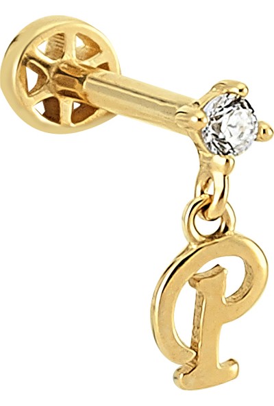 Dianora Piercing 14 Ayar Altın Sallantılı P Harfi Minimal Tragus Piercing Dianora Piercing 14 Ayar Altın Sallantılı P Harfi Minimal Tragus Piercing