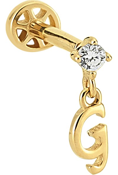 Dianora Piercing 14 Ayar Altın Sallantılı G Harfi Minimal Tragus Piercing Dianora Piercing 14 Ayar Altın Sallantılı G Harfi Minimal Tragus Piercing