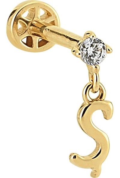 Dianora Piercing 14 Ayar Altın Sallantılı Ş Harfi Minimal Tragus Piercing Dianora Piercing 14 Ayar Altın Sallantılı Ş Harfi Minimal Tragus Piercing