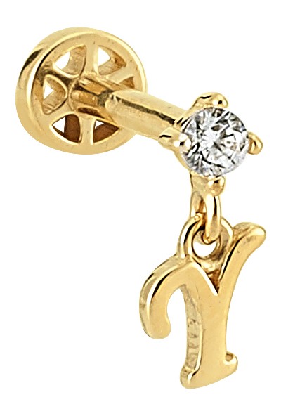 Dianora Piercing 14 Ayar Altın Sallantılı Y Harfi Minimal Tragus Piercing Dianora Piercing 14 Ayar Altın Sallantılı Y Harfi Minimal Tragus Piercing