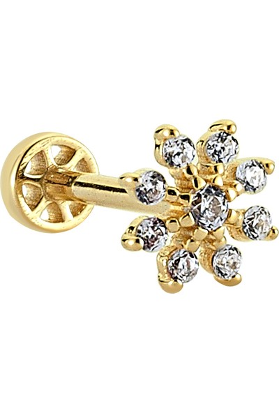 Dianora Piercing 14 Ayar Altın Taşlı Çiçek Minimal Tragus Piercing Dianora Piercing 14 Ayar Altın Taşlı Çiçek Minimal Tragus Piercing