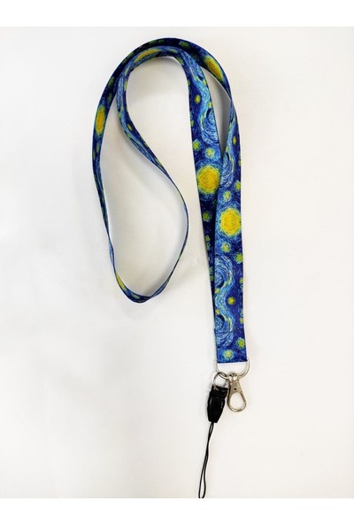 Vizyon Van Gogh Yıldızlı Gece Desenli Boyun İpi ve Telefon Askısı Vizyon Van Gogh Yıldızlı Gece Desenli Boyun İpi ve Telefon Askısı