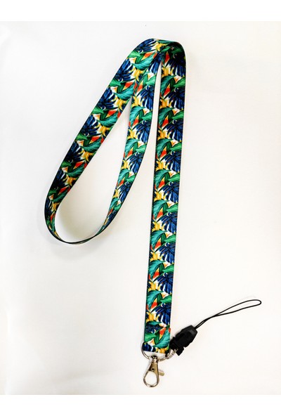 Vizyon Yaprak Desenli Boyun Ipi ve Telefon Askısı