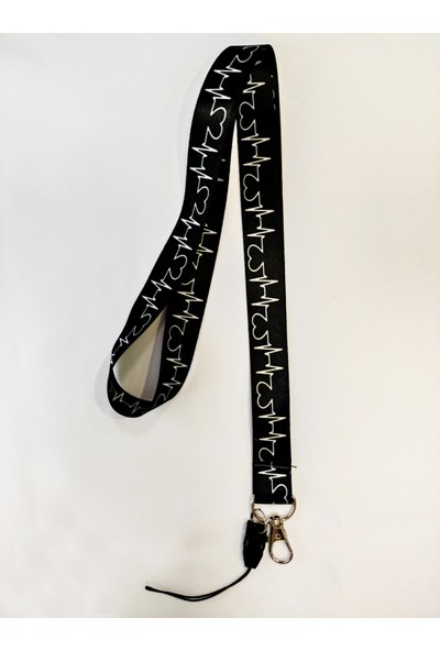 Vizyon Kalp Ritmi Desenli Boyun Ipi ve Telefon Askısı Vizyon Kalp Ritmi Desenli Boyun Ipi ve Telefon Askısı