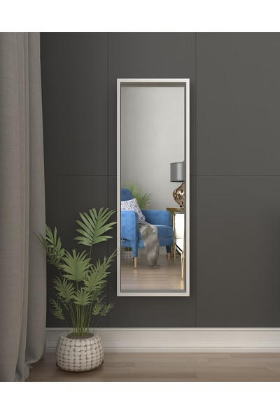 Rivomo Beyaz 120 x 40 x 6 cm Dekoratif Boy Aynası