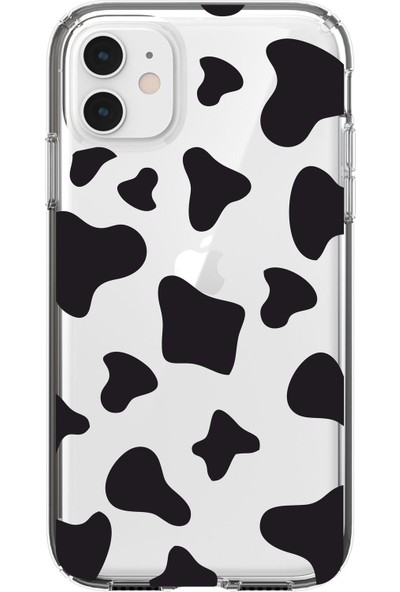 Moodcase Inek Tasarımlı iPhone 11 Şeffaf Telefon Kılıfı