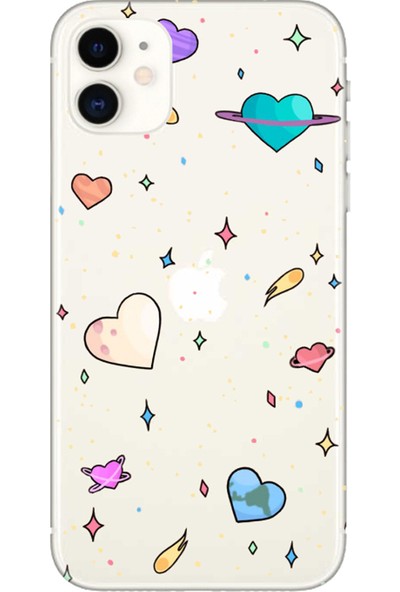 Moodcase Renkli Gezegenli Iphone 11 Telefon Kılıfı