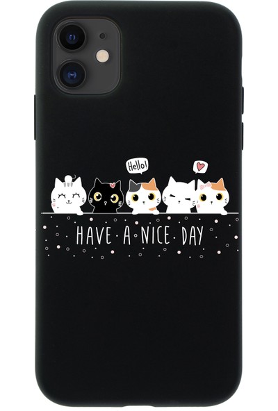 Moodcase iPhone 11 Şirin Kedicikler Premium Beyaz Lansman Silikonlu Kılıf Moodcase iPhone 11 Şirin Kedicikler Premium Beyaz Lansman Silikonlu Kılıf