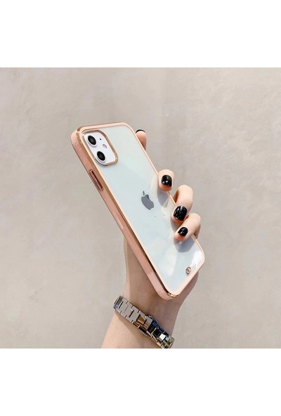 Moodcase iPhone 11 Premium Electrolize Silikonlu Haki Telefon Kılıfı