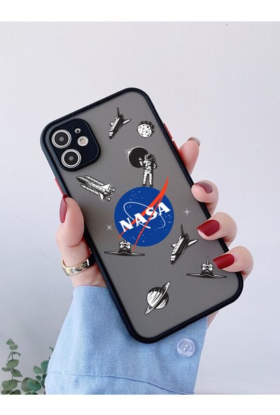 Moodcase iPhone 11 Yeşil Kamera Lens Korumalı Nasa Desenli Lüx Telefon Kılıfı
