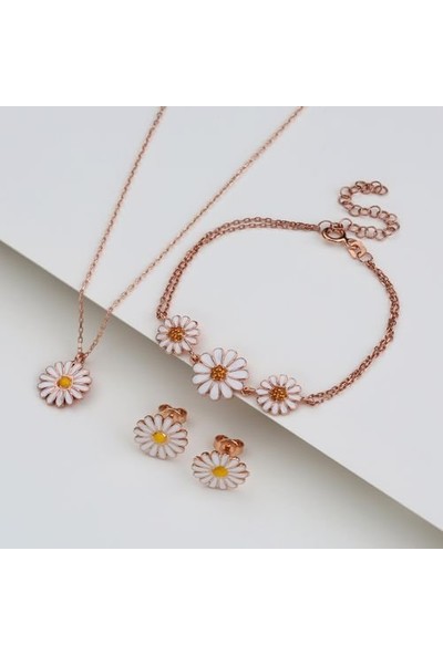 Gümüşistan 925 Ayar Gümüş Papatya Set