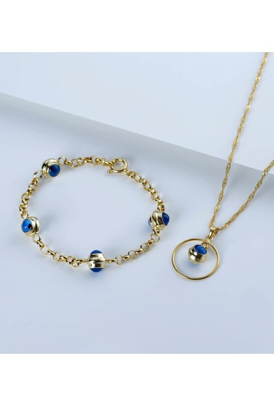 Gümüşistan 925 Ayar Gümüş Göz Nazarlı Takı Seti