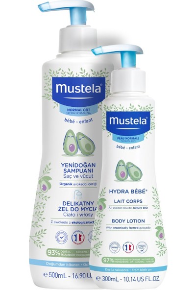 Mustela Gentle Cleansing Gel 500 ml + Hdyra Bebe Losyon 300 ml Mustela Gentle Cleansing Gel 500 ml + Hdyra Bebe Losyon 300 ml