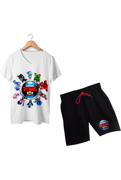 Brawl Stars Baskılı Tişört ve Şort Takımı Erkek Çocuk