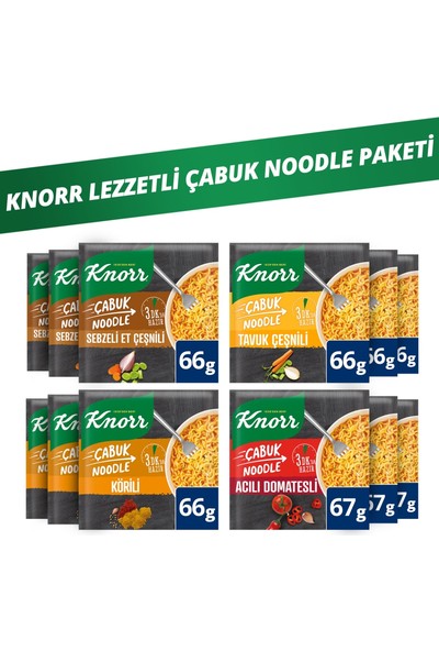 Knorr Lezzetli Çabuk Noodle Paketi 12 Adet Knorr Lezzetli Çabuk Noodle Paketi 12 Adet