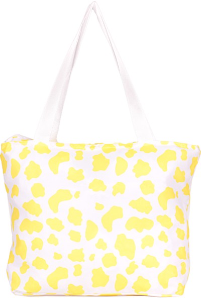 Zigga 05069 Benekli Sarı Beyaz Büyük Boy Kadın Plaj Çantası Zigga 05069 Benekli Sarı Beyaz Büyük Boy Kadın Plaj Çantası