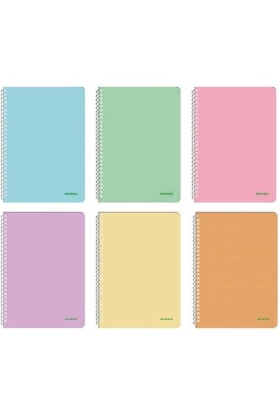 Mopak A4 Pastel Serisi Kareli Spiralli Pp Kapak Defter 72 Yaprak 6'lı Mopak A4 Pastel Serisi Kareli Spiralli Pp Kapak Defter 72 Yaprak 6'lı