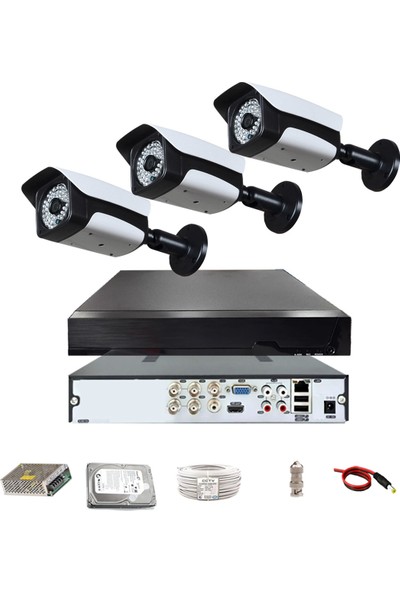 Qromax Pro 2048 3'Lü 5 Megapiksel Sony Lens 1080P Aptina Sensör Güvenlik Kamerası Seti Qromax Pro 2048 3'Lü 5 Megapiksel Sony Lens 1080P Aptina Sensör Güvenlik Kamerası Seti