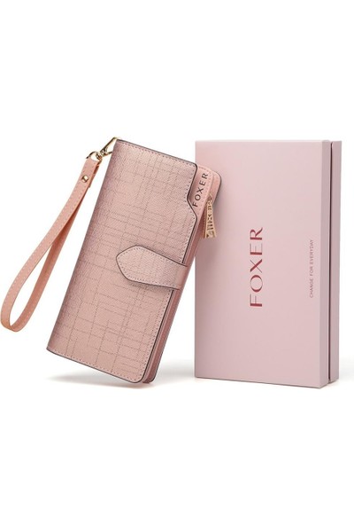 Foxer Şık Deri Clutch Kadın Cüzdan Özel Kutusunda
