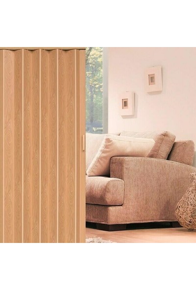 Nettekacmaz Pvc Katlanabilir Beyaz Akordiyon Kapı 100 x 200 cm Meşe Rengi