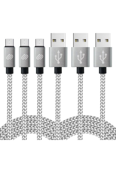 Qwerts Micro Usb Hızlı Şarj ve Data Kablosu Android 3'lü Paket, 1, 2, 3 Metre Örgülü Mikro Kablo Qwerts Micro Usb Hızlı Şarj ve Data Kablosu Android 3'lü Paket, 1, 2, 3 Metre Örgülü Mikro Kablo