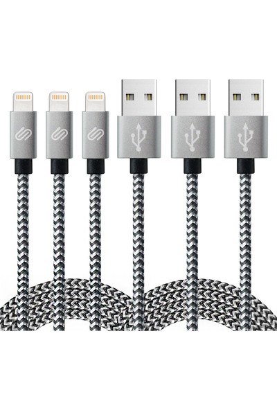 QWERTS Apple iPhone USB Hızlı Şarj ve Data Kablosu 3'lü Paket, 1, 2, 3 Metre Örgülü Lightning Kablo QWERTS Apple iPhone USB Hızlı Şarj ve Data Kablosu 3'lü Paket, 1, 2, 3 Metre Örgülü Lightning Kablo