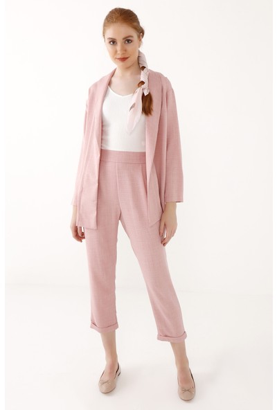 Yoncaekspres Pantolon Ceket Takım 3284 Pudra