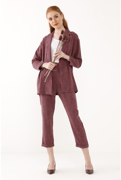Yoncaekspres Pantolon Ceket Takım 3284 Bordo