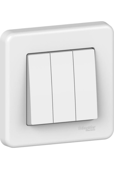 Schneider LNA2100321 Leona Beyaz Üçlü Anahtar