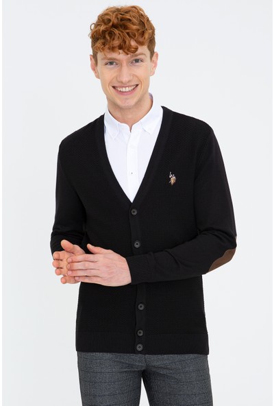 U.S. Polo Assn. Siyah Triko Hırka Basic 50236966-VR046