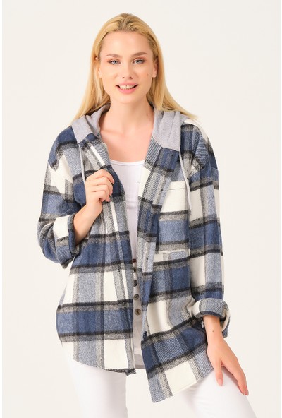 Mascarano Oversize Kapişonlu Oduncu Gömlek