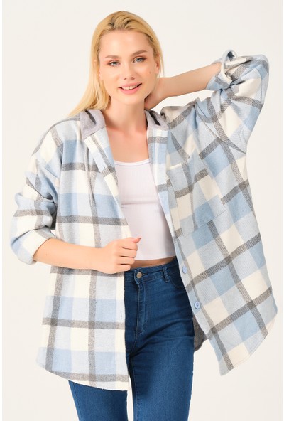 Mascarano Oversize Kapişonlu Oduncu Gömlek