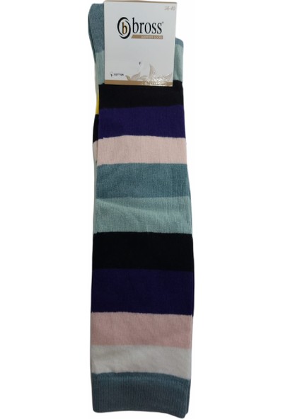 Bross Çember Desen Dizaltı Pamuklu Kadın Çorabı