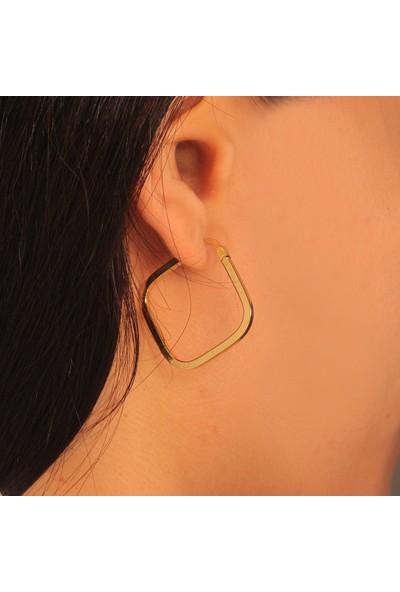 Adil Idil Kuyumculuk Kare Kesim 14 Ayar Küpe