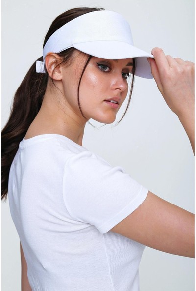 Şapkadan Tenis Şapkası Vizör Kep Uv Koruyucu Şapka Beyaz Unisex