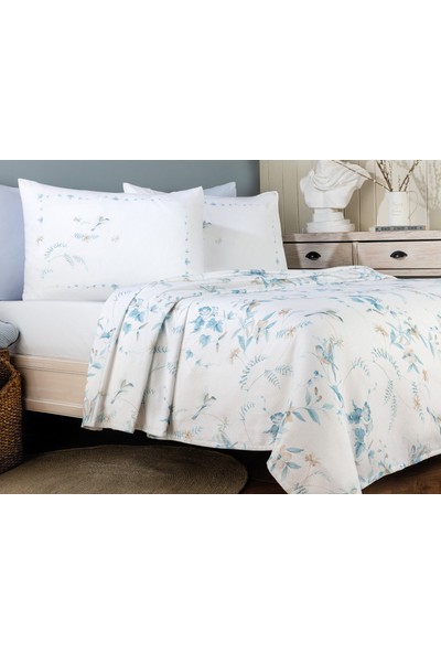 Madame Coco Arret Çift Kişilik Baskılı Pike Takımı - Turkuaz