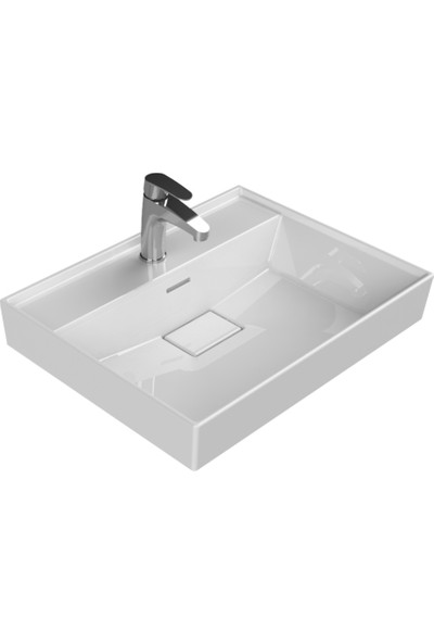 Turkuaz Seramik Cerastyle Sharp 60CM Etajerli Lavabo