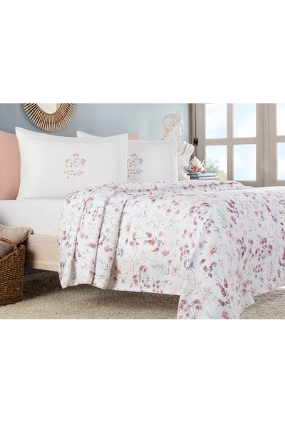 Madame Coco Fantina Tek Kişilik Baskılı Pike Takımı - Pudra