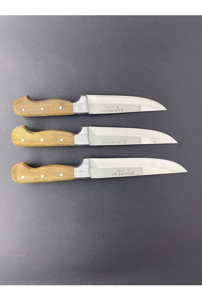 Sürmene El Yapımı 3'lü Mutfak Bıçak Seti Dövme Çelik Sürmene El Yapımı 3'lü Mutfak Bıçak Seti Dövme Çelik