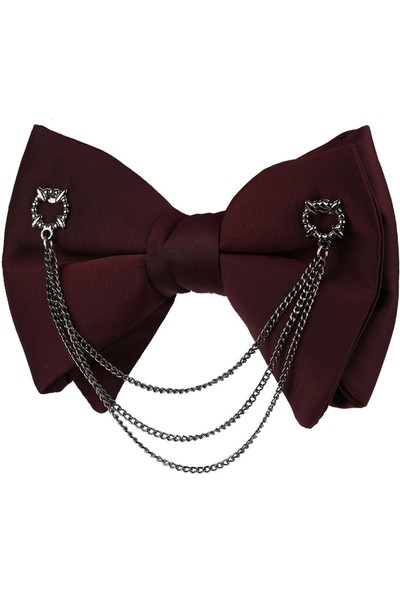 Kravatkolik Bordo Zincirli Damatlık Papyon P1041