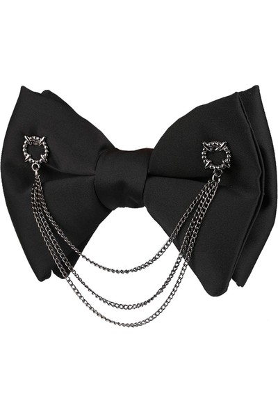 Kravatkolik Siyah Zincirli Damatlık Papyon P1043