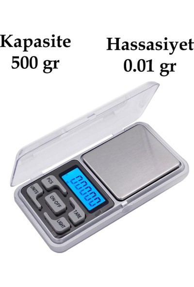 Alife Crown Dijital Göstergeli Hassas Elektronik Kuyumcu Cep Terazisi (500 Gr-0.01)