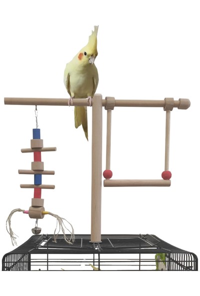 Uldemart Ahşap Kafes Üstü Papağan Tüneği Papağan Oyuncağı Uldemart Ahşap Kafes Üstü Papağan Tüneği Papağan Oyuncağı