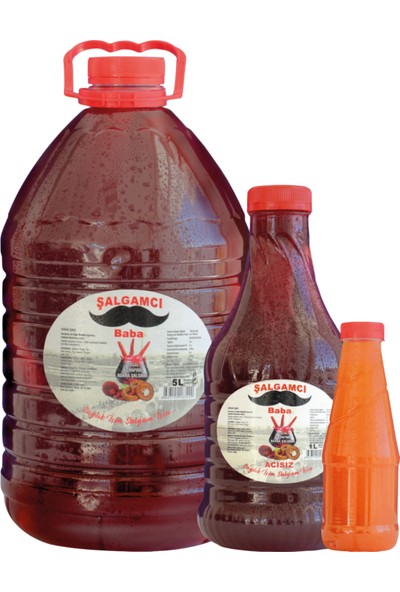 Şalgamcı Baba (5 L + 1 L Acısız) Havuç Taneli Doğal Katkısız Şalgam Suyu
