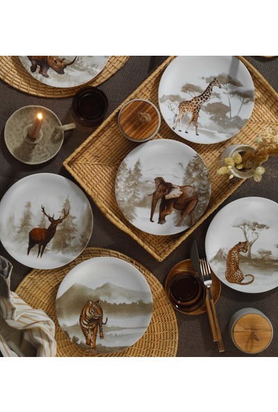 Kütahya Porselen Wild Jungle 6'lı Pasta Takımı