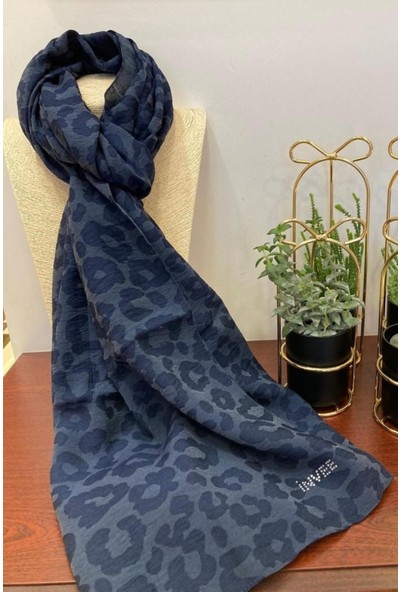 Invee Leopar Şal Indigo 1329