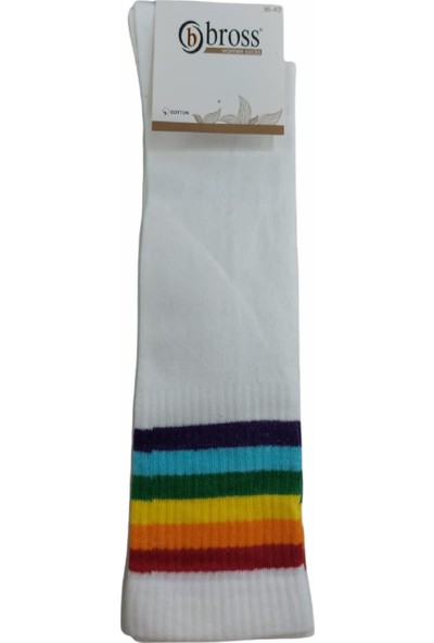 Bross Çember Desen Dizaltı Pamuklu Kadın Çorabı